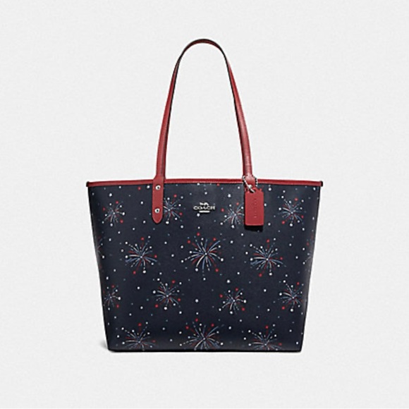 Coach | Bags | Coach Reversible City Tote With Fireworks Print Model ...